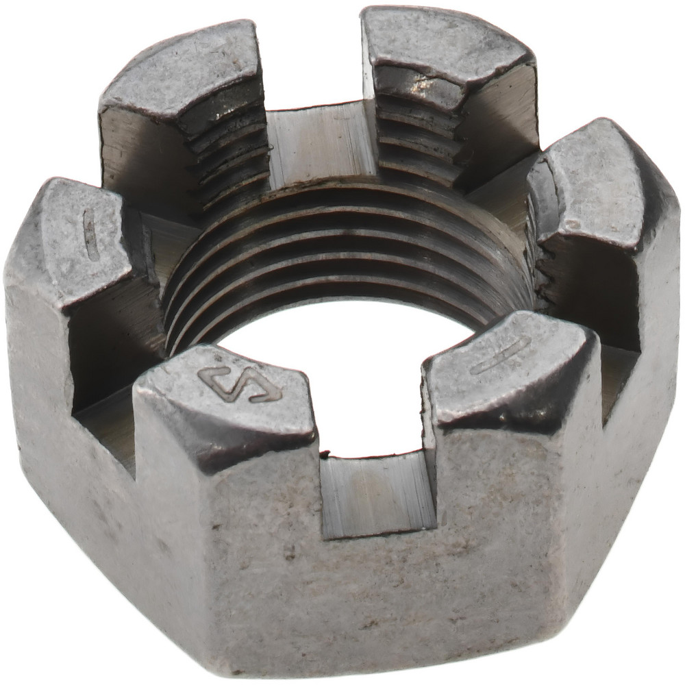 Value Collection - Slotted Lock Nut: 3/4-16, Grade 2 Steel, Bright ...