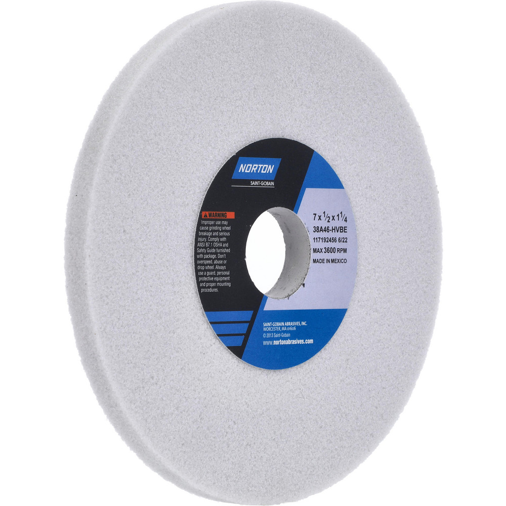 Norton - Surface Grinding Wheel: 7" Dia, 1/2" Thick, 1-1/4" Arbor, 46 ...