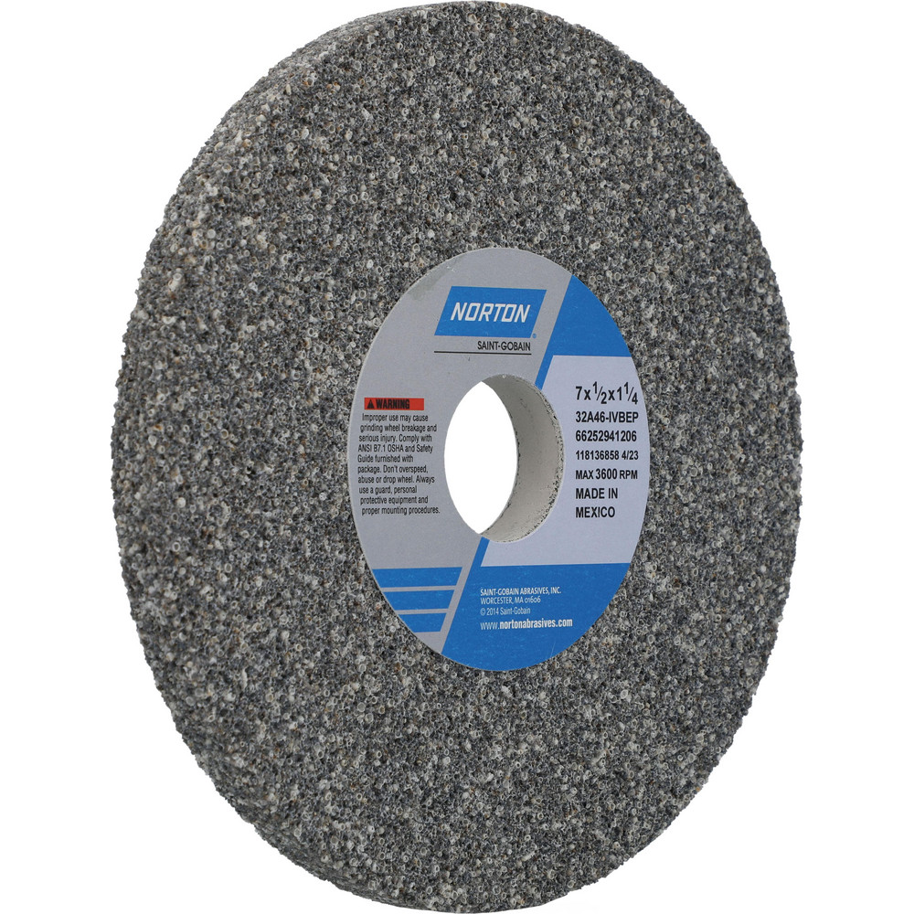 Norton - Surface Grinding Wheel: 7" Dia, 1/2" Thick, 1-1/4" Arbor, 46 ...