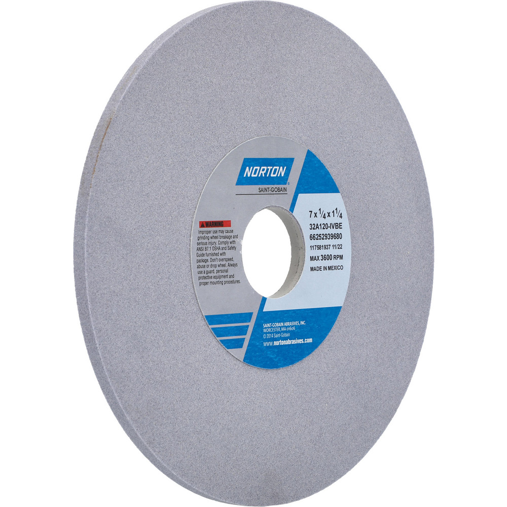 Norton - Surface Grinding Wheel: 7" Dia, 1/4" Thick, 1-1/4" Arbor, 120 ...