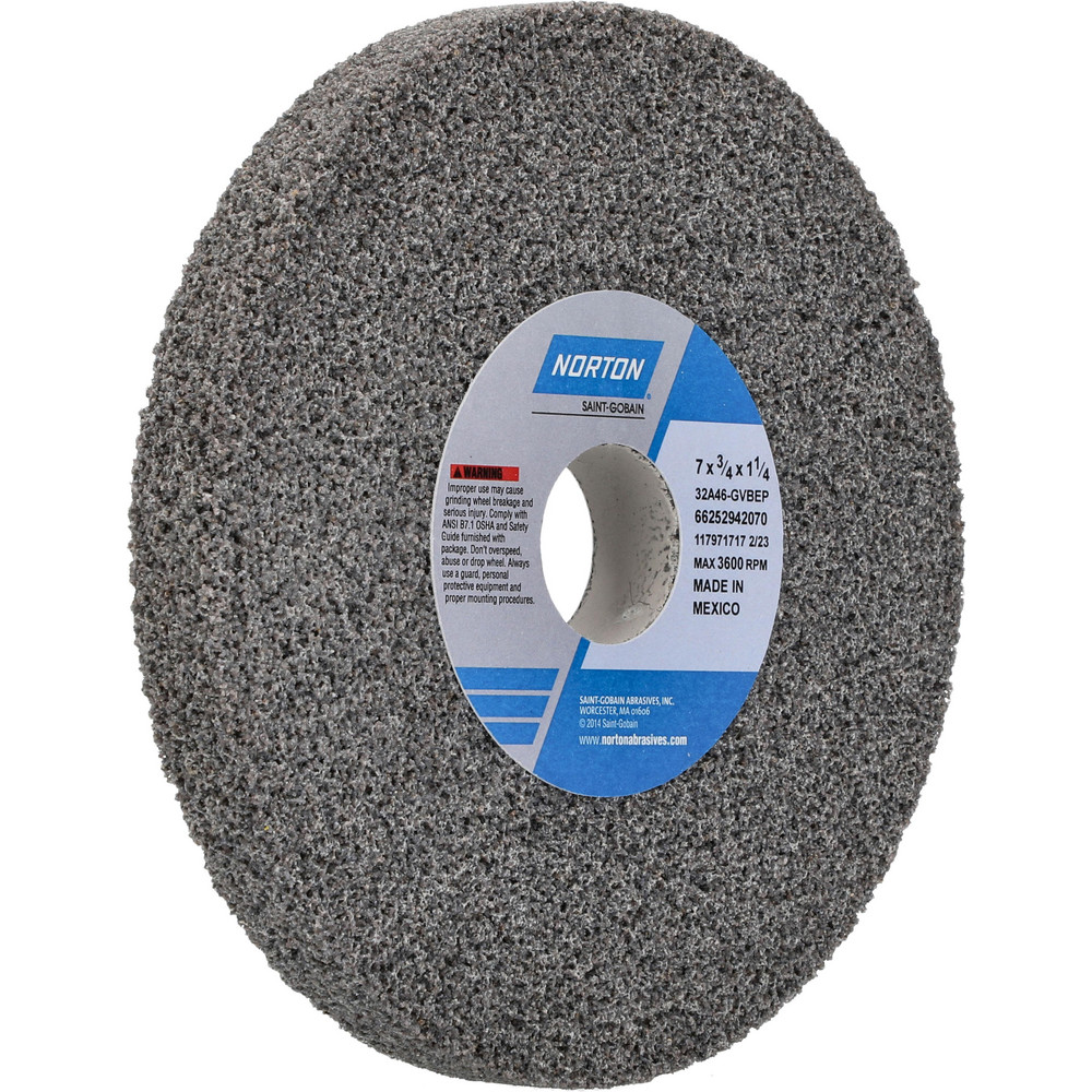Norton - Surface Grinding Wheel: 7" Dia, 3/4" Thick, 1-1/4" Arbor, 46 ...