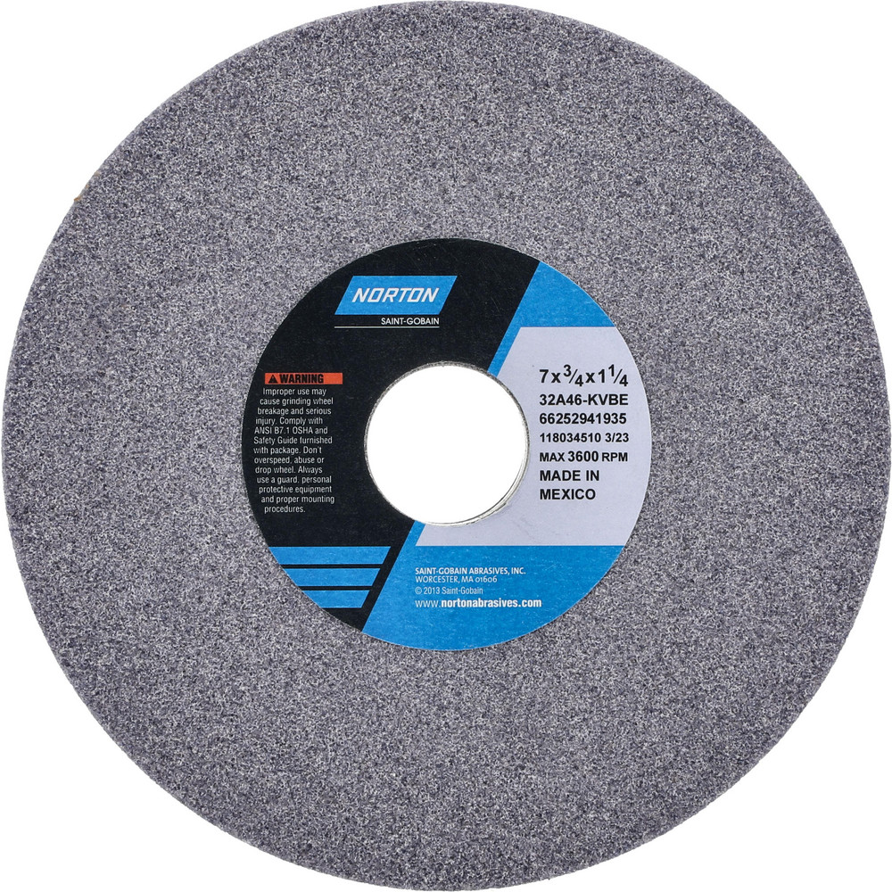 Norton - Surface Grinding Wheel: 7" Dia, 3/4" Thick, 1-1/4" Arbor, 46 ...