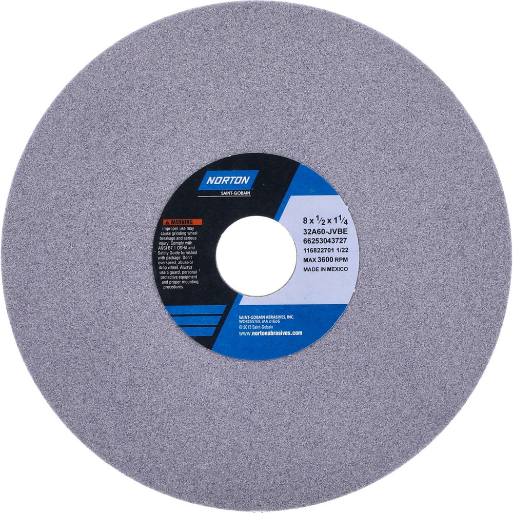 Norton Surface Grinding Wheel 8 Dia 1 2 Thick 1 1 4 Arbor 60 Grit MSC Direct