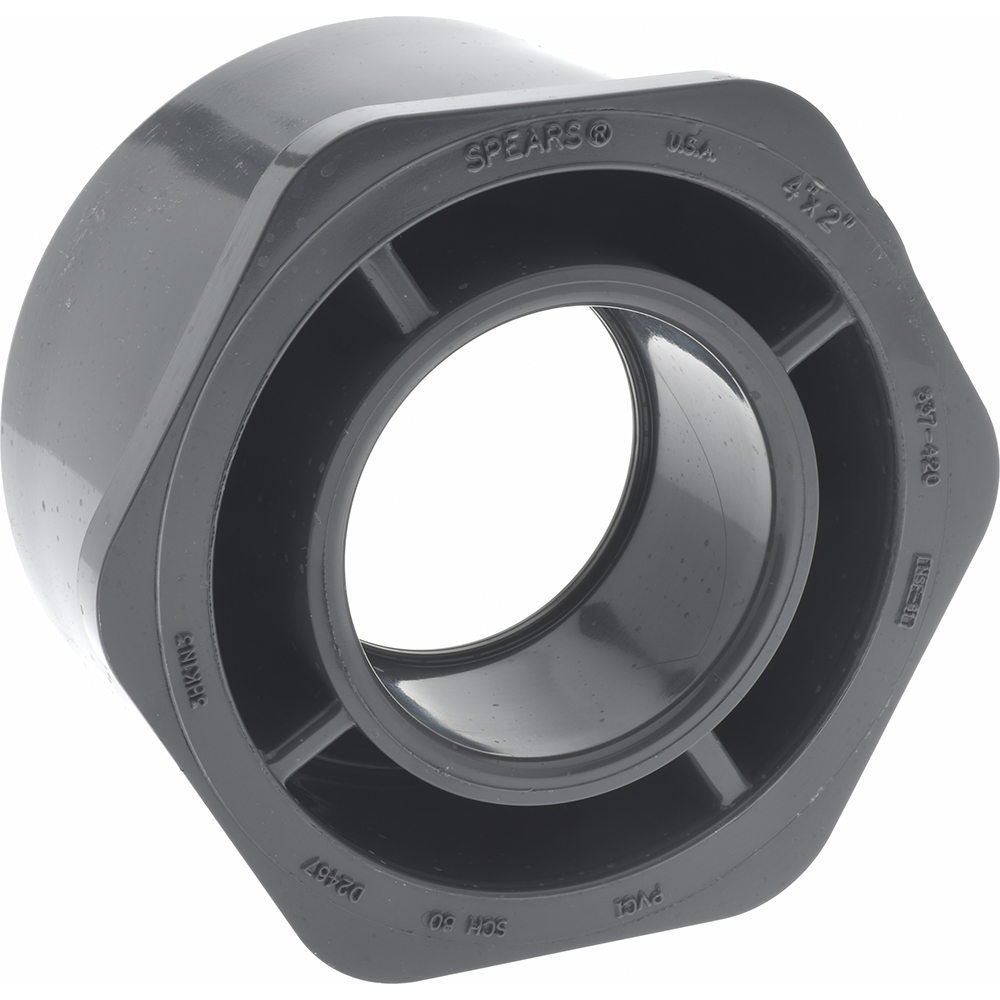 PRO-SOURCE - 4 x 2" PVC Plastic Pipe Reducer Bushing - 05989496 - MSC ...