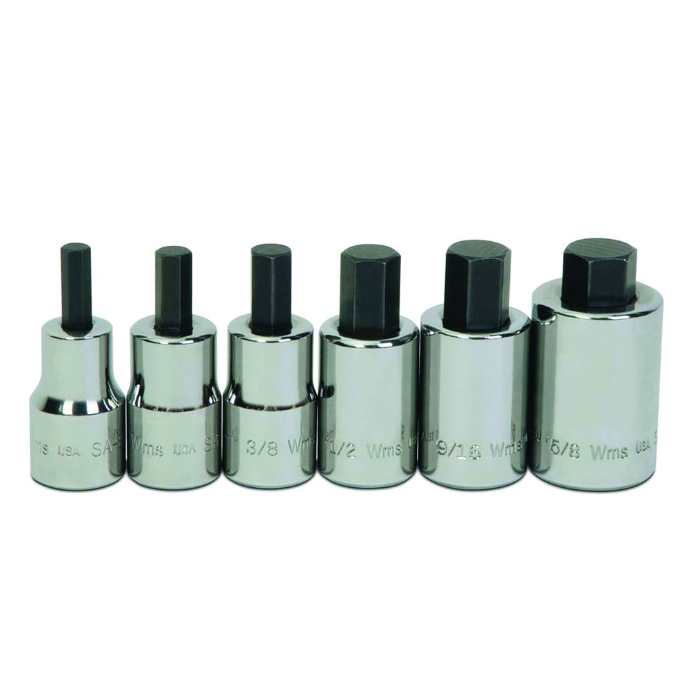Proto - Hex Bit Socket Set: 1/2" Drive, 8 Pc, 5/16 to 3/4" Hex | MSC ...