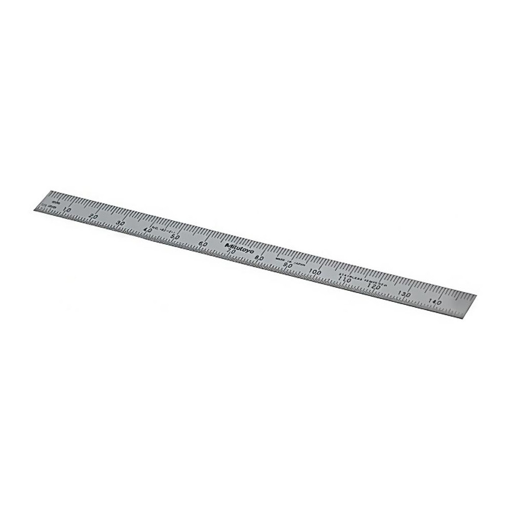 Mitutoyo - Steel Rule: 150 mm OAL, Metric Graduation, Flexible, 12.7 mm ...