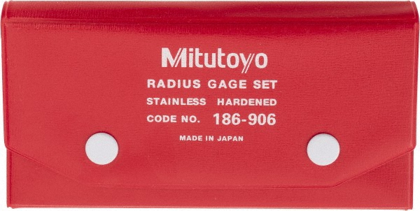 Mitutoyo - 26 Pc, 0.01 to 1/2" Radius, Stainless Steel Radius Gage Set ...
