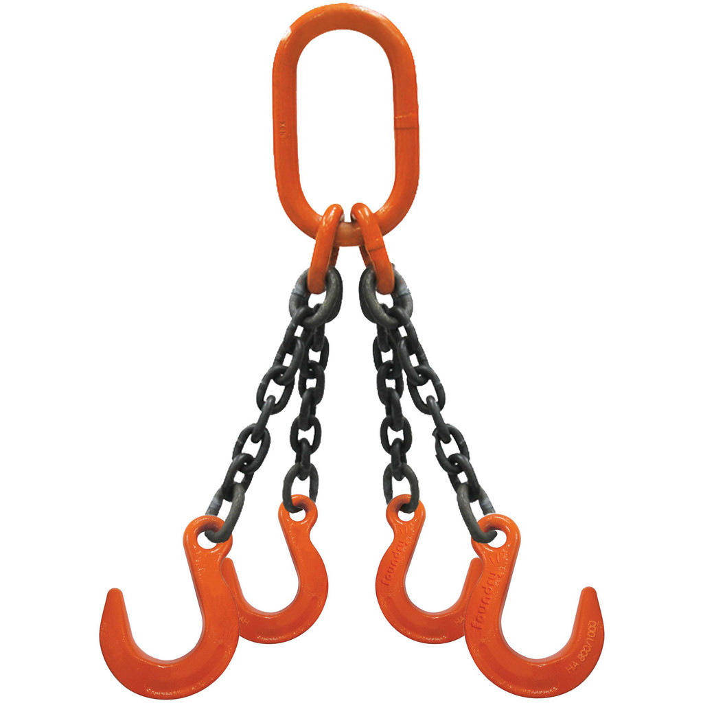 Lift-All - Chain Sling: QOF, 15' Long, 22500 lb Capacity at 30 deg, 1/2 ...