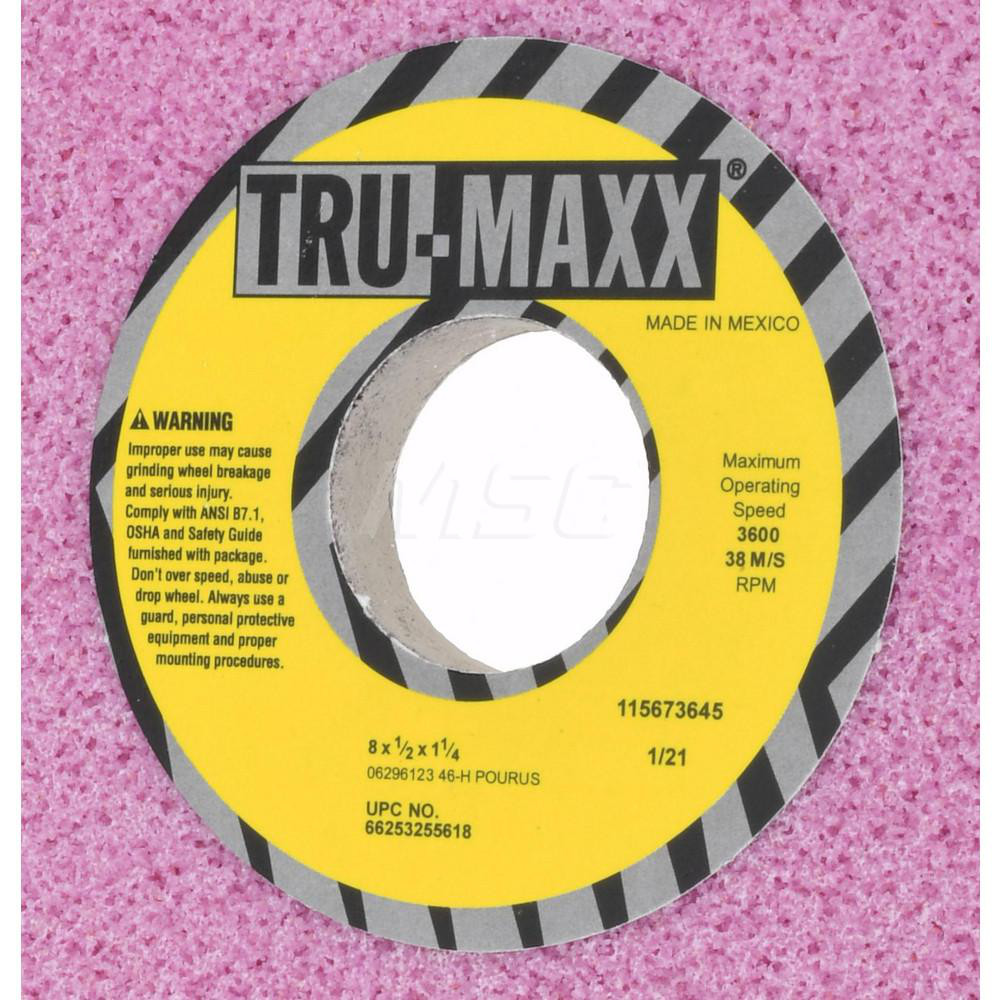 Tru-Maxx - Surface Grinding Wheel: 8" Dia, 1/2" Thick, 1-1/4" Arbor, 46 ...