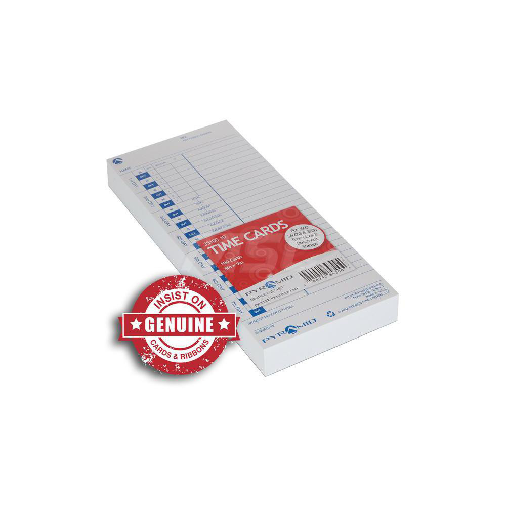 Pyramid - Pyramid Time Cards for Side Loading Time Clocks: 100 Pack ...