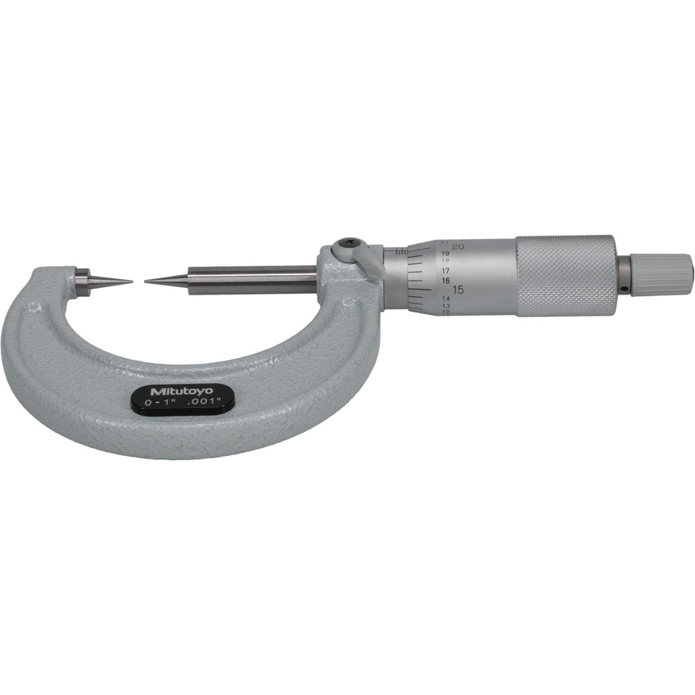 Mitutoyo - 1 Inch, 38mm Throat Depth, Ratchet Stop, Mechanical Point ...