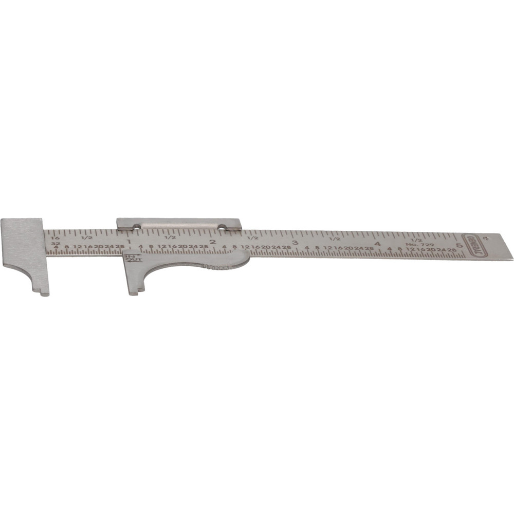 General - Pocket Slide Caliper: 0 to 4", 1/16" & 1/32" Graduation ...