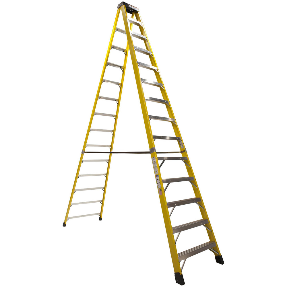 Made in USA - 9 Step Fiberglass Foldable Step Ladder: Type IA 300 lb ...