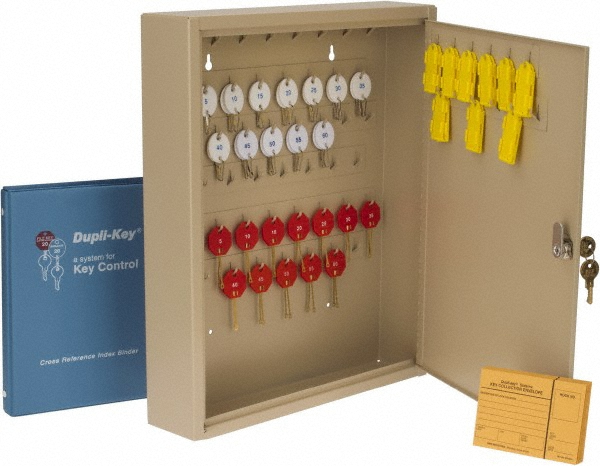 MMF - 60 Keys, Tan Two Tag Key Cabinet - 06474845 - MSC Industrial Supply