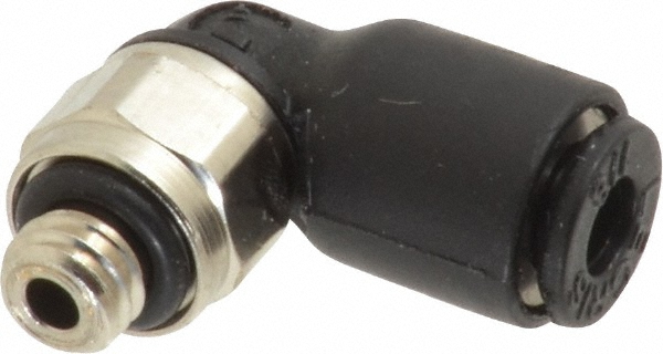 Legris - 1/8" OD, 10-32 UNF, Nylon/Nickel Plated Brass Push-to-Connect Male Elbow 45° - 86768108 ...