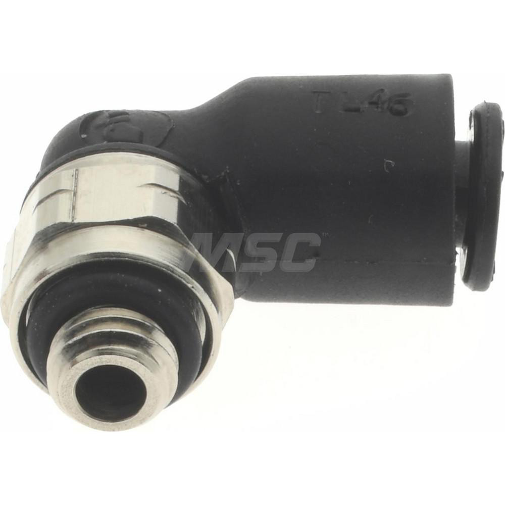 Legris - 1/8" OD, 10-32 UNF, Nylon/Nickel Plated Brass Push-to-Connect Male Elbow - 06475529 ...