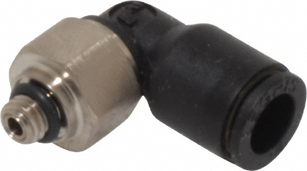 Legris - 1/4" OD, 10-32 UNF, Nylon/Nickel Plated Brass Push-to-Connect Male Elbow - 06475537 ...