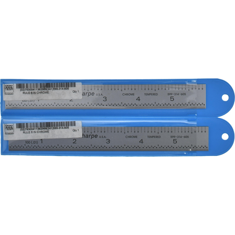 Chrome Finished Steel Rule HHIP 8 X 3/4" 4R RIGID RULE GRADUATIONS 1/8 ...