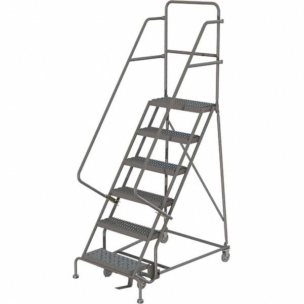 TRI-ARC - Steel Spring-Loaded Rolling Ladder: 60" Platform, 450 lb ...