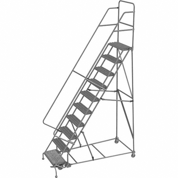 TRI-ARC - Steel Spring-Loaded Rolling Ladder: 10" Platform, 450 lb ...
