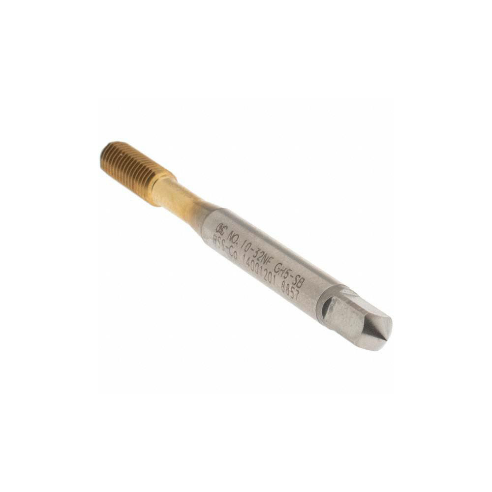 OSG - Thread Forming Tap: #10-32 UNF, 2B Class of Fit, Bottoming Chamfer, Cobalt, TiN Finish ...