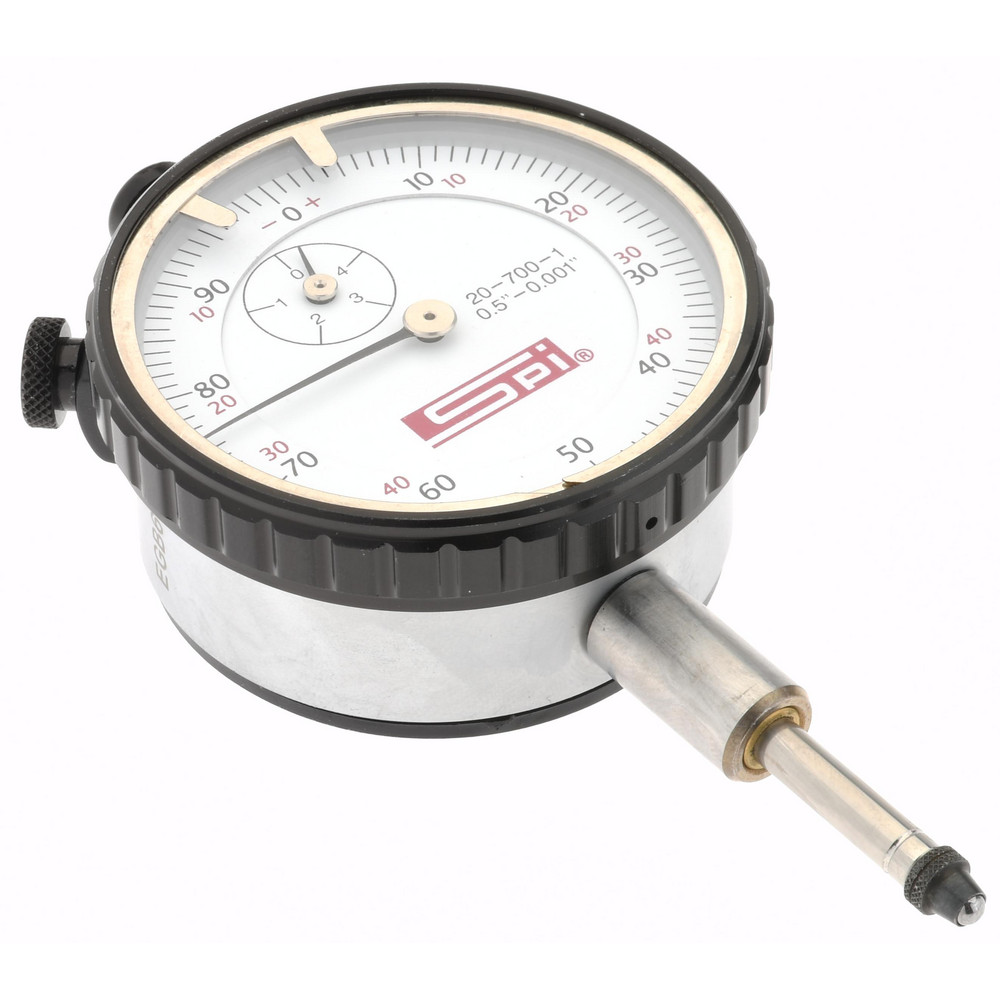 SPI - Dial Drop Indicator: 0.5000" Max Measurement, 0-100 & 0-50-0 Dial Reading | MSC Direct