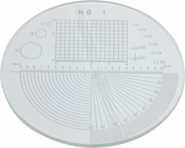 SPI - 1 Inch Diameter, Optical Comparator Chart and Reticle - 06555015 ...