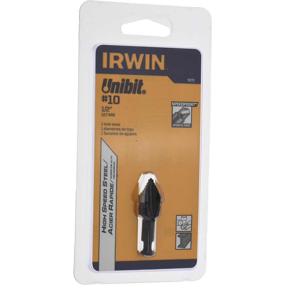 Irwin - Step Drill Bit: 1/2" Min, 1/2" Max, 1/4" Shank Dia, High-Speed ...