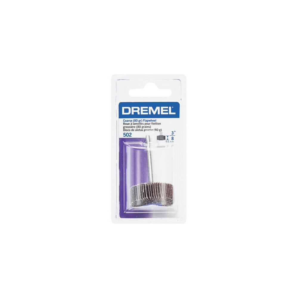 Dremel - Mounted Flap Wheel: 1-1/8" Dia, 3/8" Face Width, 80 Grit ...