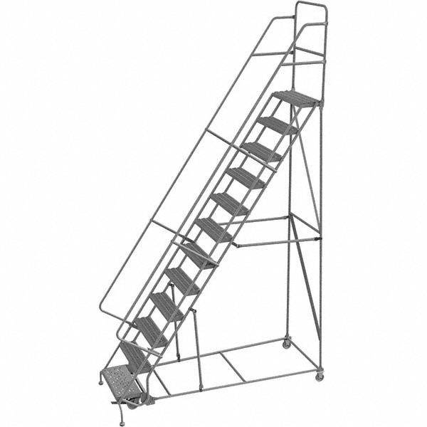 TRI-ARC - Steel Spring-Loaded Rolling Ladder: 12" Platform, 450 lb ...