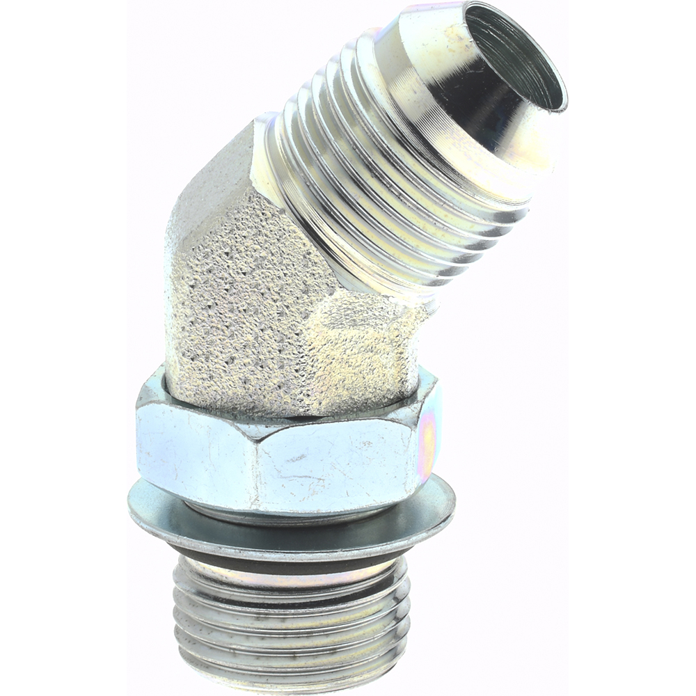 Eaton - Steel Flared Tube 45 Deg Straight Thread Elbow: 1/2" OD, 37 deg ...