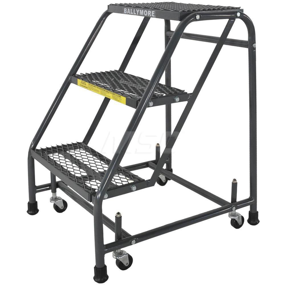 Ballymore - Steel Rolling Ladder: 28-1/2" Platform, 450 lb Capacity, 3 ...