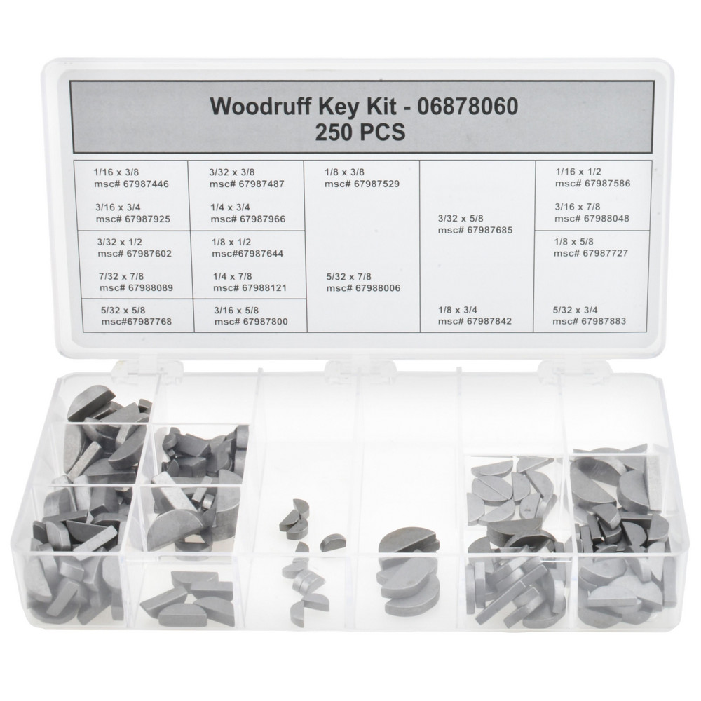 Value Collection - Key & Keyway Assortments: Assortment Type: Woodruff ...