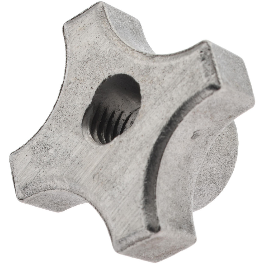 Made in USA - Quick Acting Hand Knob: 1-1/8" Head Dia, 4-Point, Steel, Black | MSC Direct