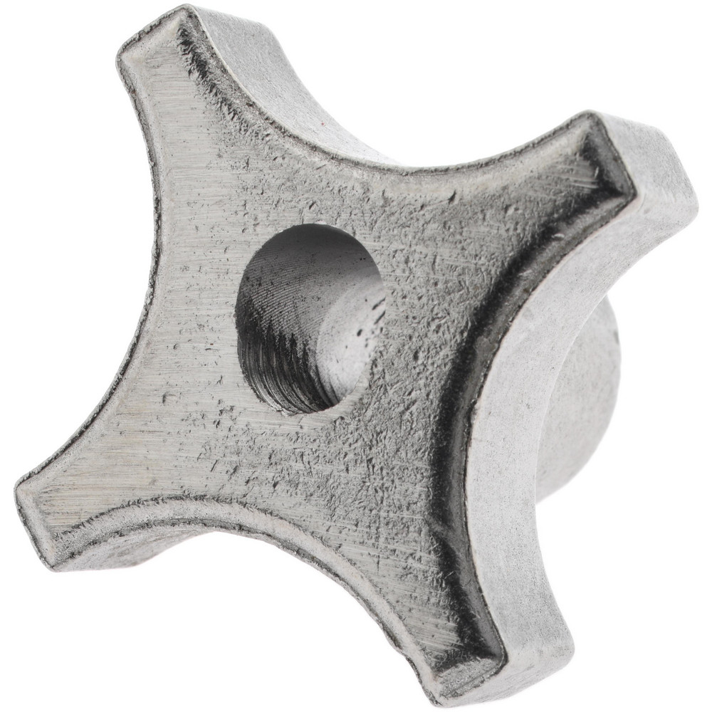 Made in USA - Quick Acting Hand Knob: 2-1/2" Head Dia, 4-Point, Steel, Black | MSC Direct