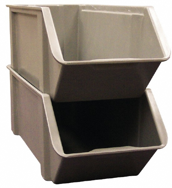 MFG Tray - Plastic Hopper Stacking Bin: Gray | MSC Direct