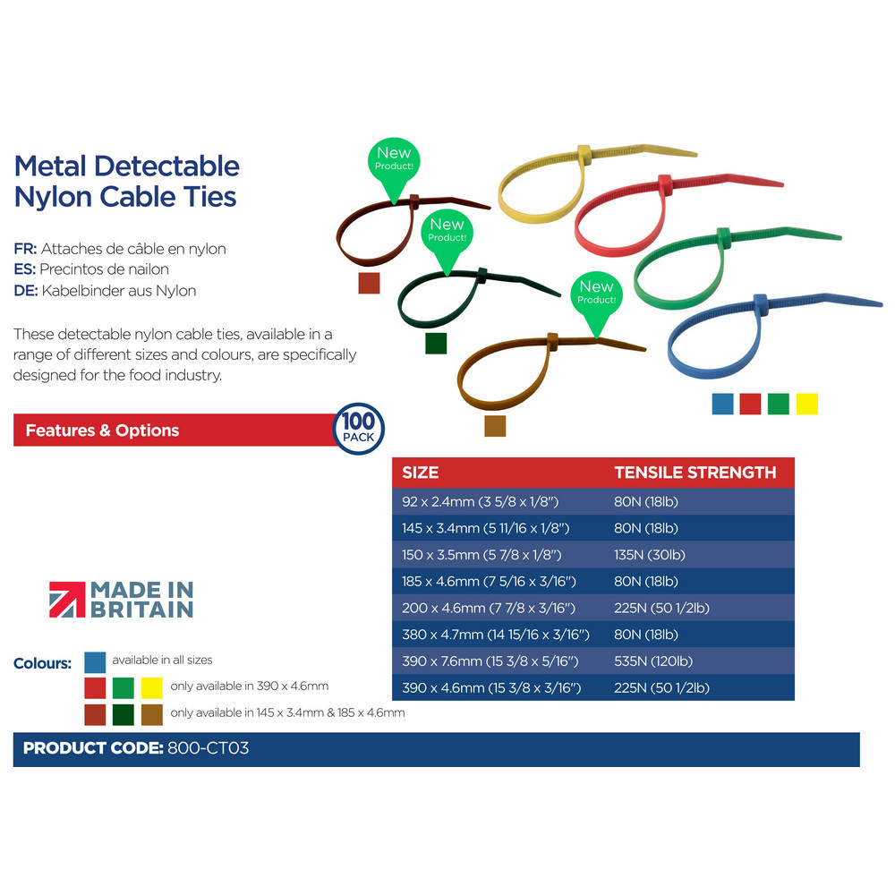 Detectamet - Cable Ties: Cable Tie Type: Standard Cable Tie, Metal ...