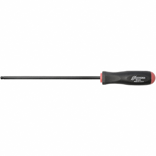 Bondhus - Ball End Hex Driver: 8.00 mm Hex, 3.8000" OAL, Ergonomic ...