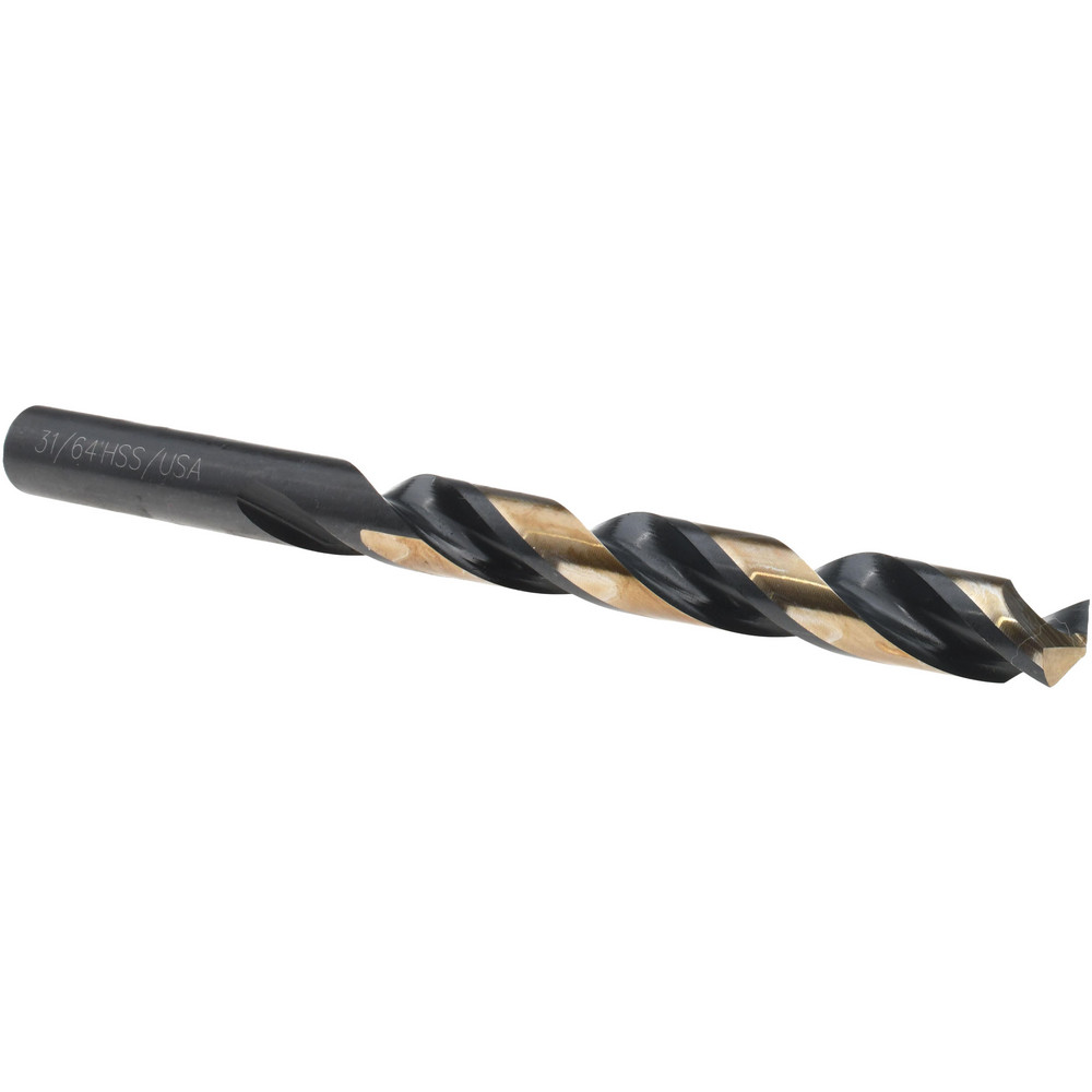Titan USA - Jobber Length Drill Bit: 31/64" (0.4844) Dia, 135 deg, HSS ...