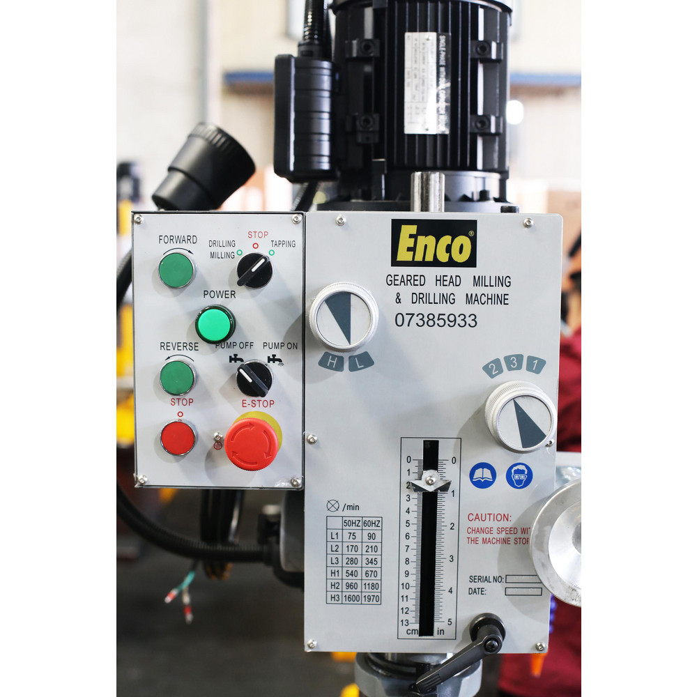 Enco - Floor Drill Press: Geared Head, 1-3/5" Swing | MSC Direct