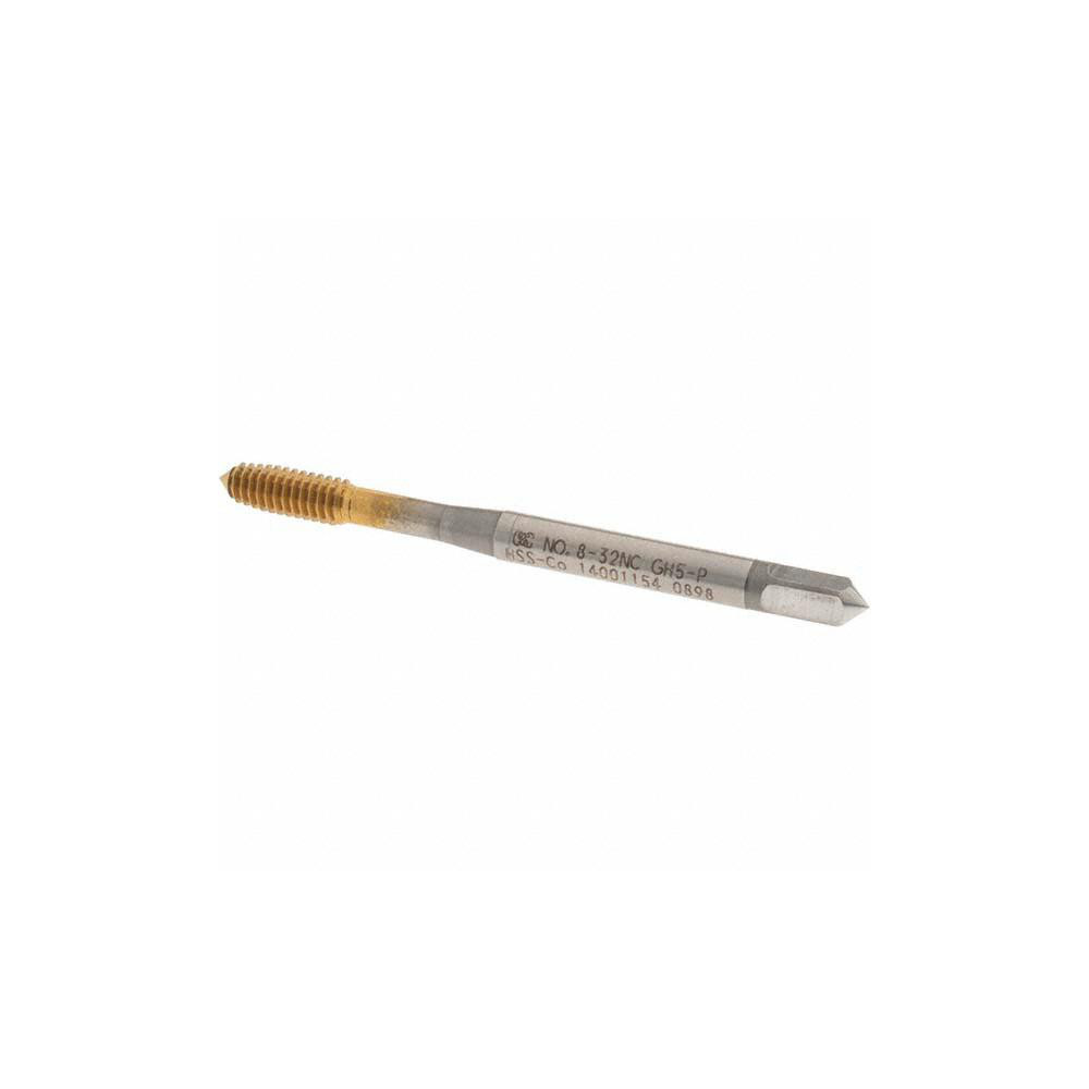 OSG - Thread Forming Tap: #8-32 UNC, 2B Class of Fit, Plug Chamfer, Cobalt, TiN Finish | MSC Direct