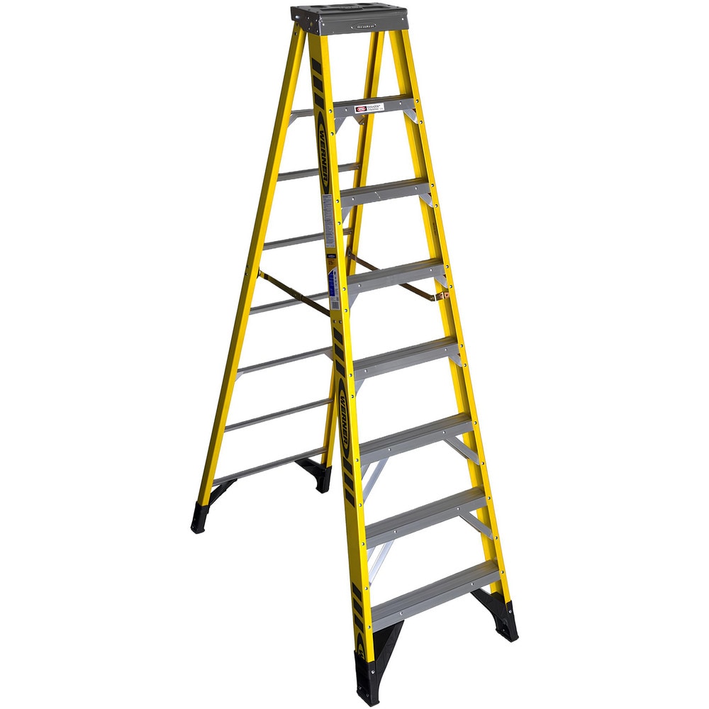 Werner 7 Step Fiberglass Foldable Step Ladder Type IAA 375 lb Capacity 8 Height MSC Direct