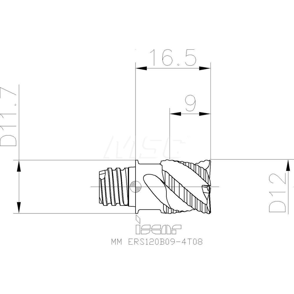 Iscar - Roughing Milling Tip Insert: MMERS120B09-4T08 IC908 IC908 ...