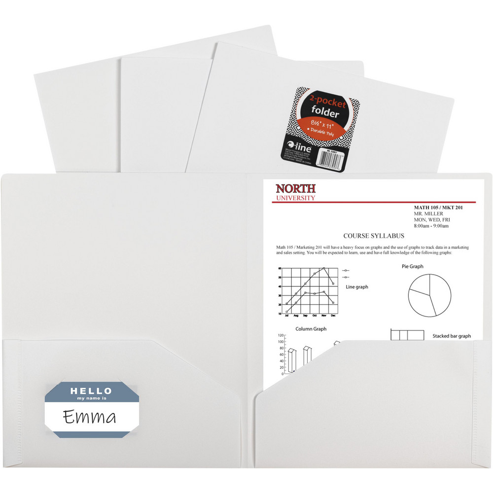 C-LINE® - Portfolios, Report Covers & Pocket Binders: Color: White ...