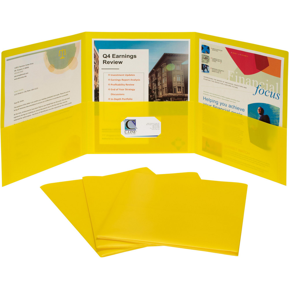 C-LINE® - Portfolios, Report Covers & Pocket Binders: Color: Yellow ...