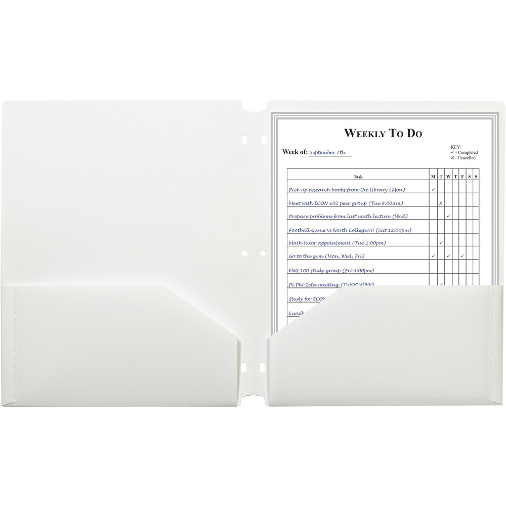 C-LINE® - Portfolios, Report Covers & Pocket Binders; Color: White ...