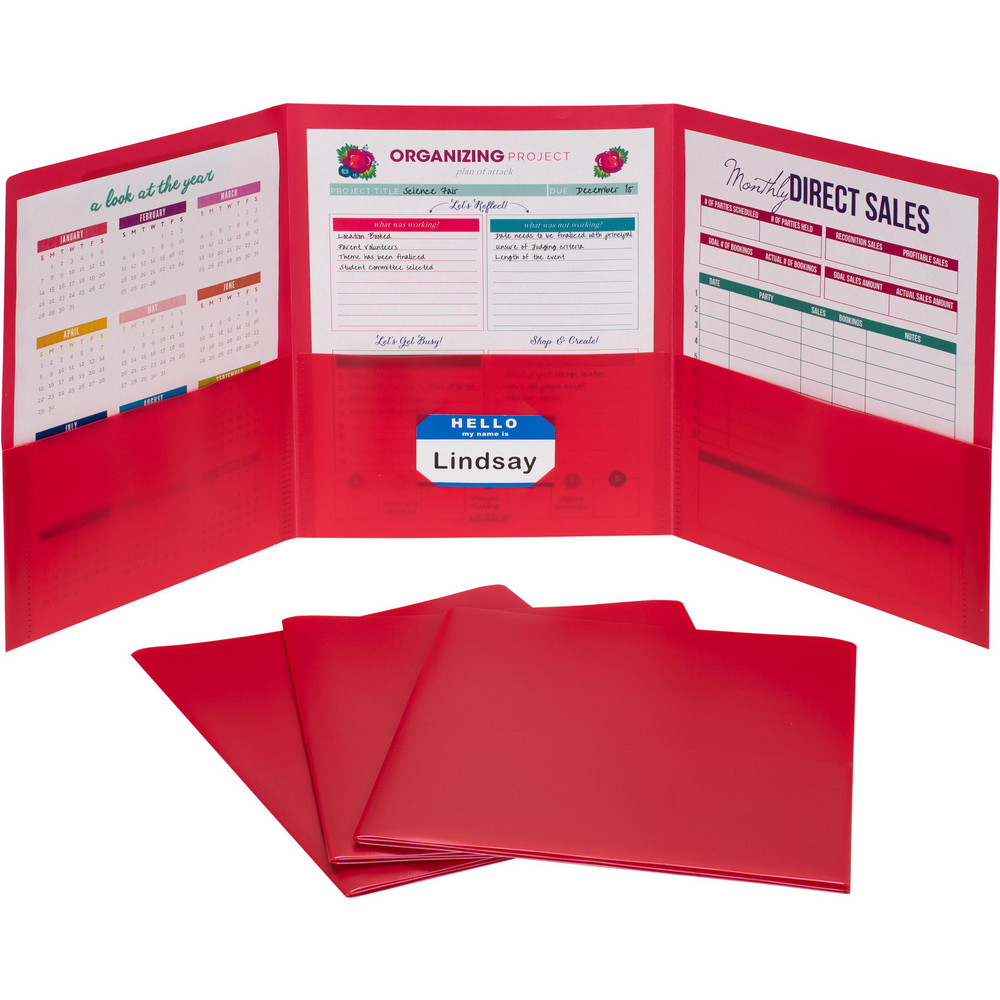 C-LINE® - Portfolios, Report Covers & Pocket Binders: Color: Red ...