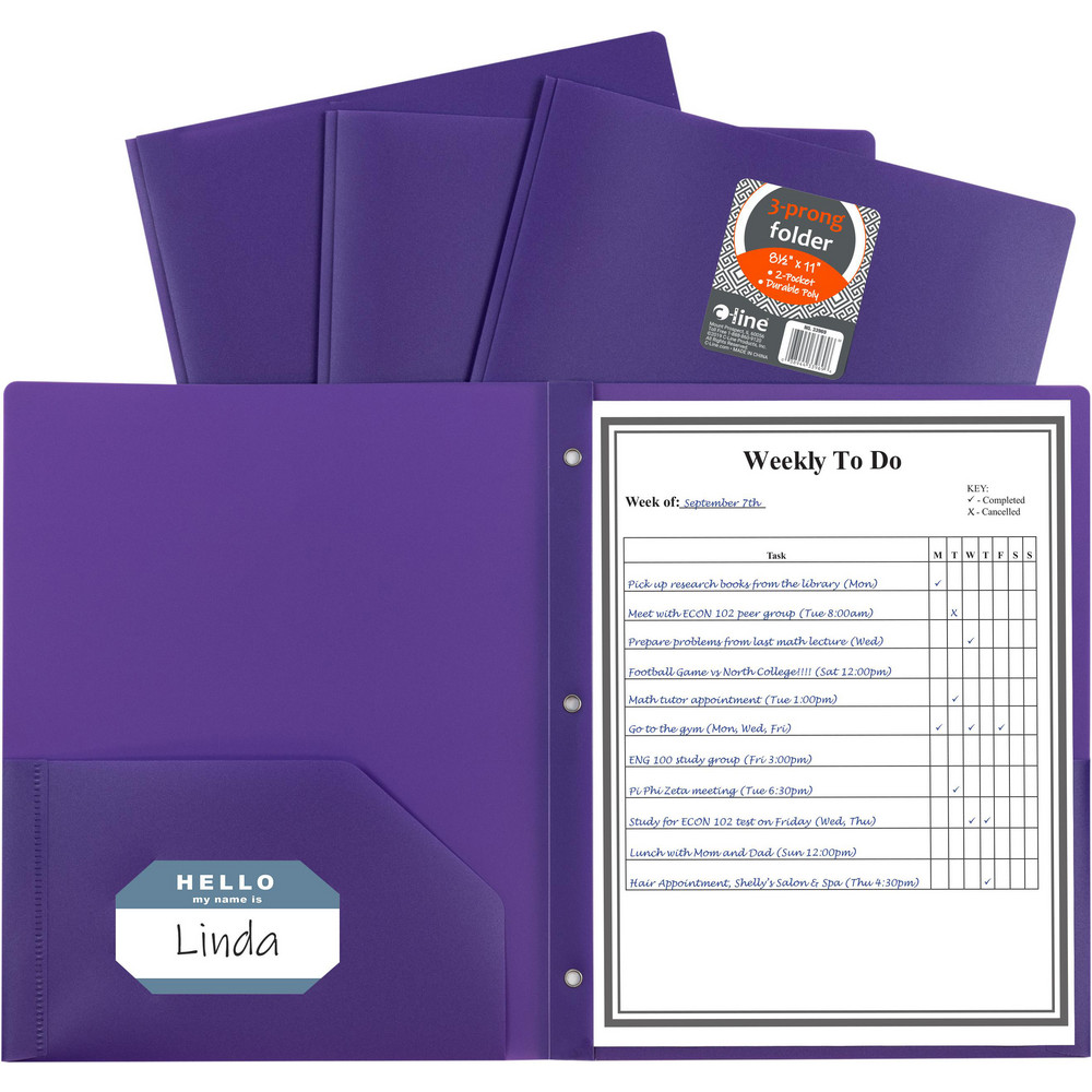 C-LINE® - Portfolios, Report Covers & Pocket Binders: Color: Purple ...