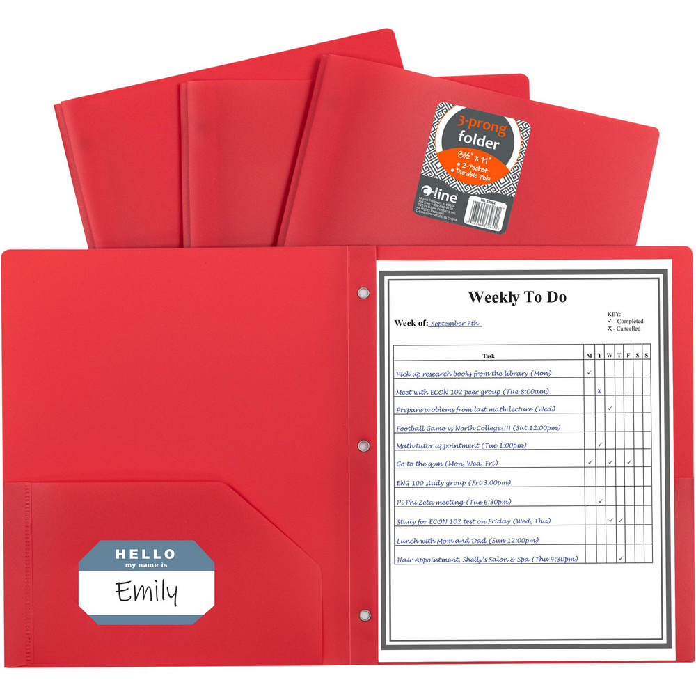 C-LINE® - Portfolios, Report Covers & Pocket Binders: Color: Red ...