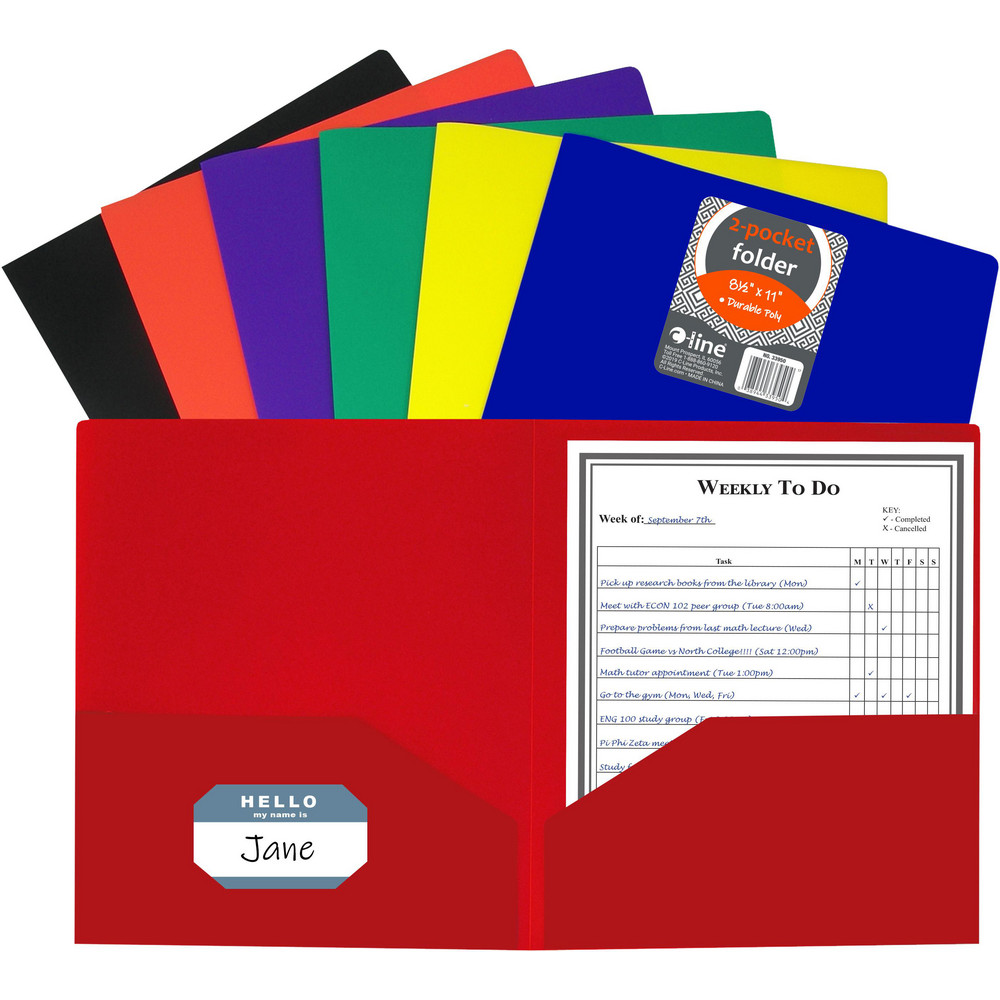 C-LINE® - Portfolios, Report Covers & Pocket Binders: Color: Assorted ...
